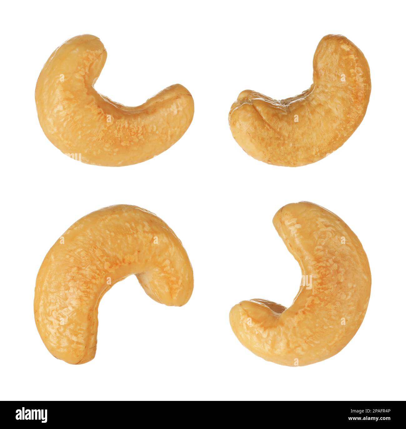 Set with tasty cashew nuts on white background Stock Photo - Alamy