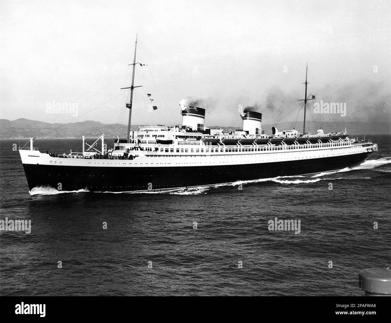 1930's : The S.S. Rex was an Italian 51,100 ton ocean liner that was launched in 1931 . She held ...