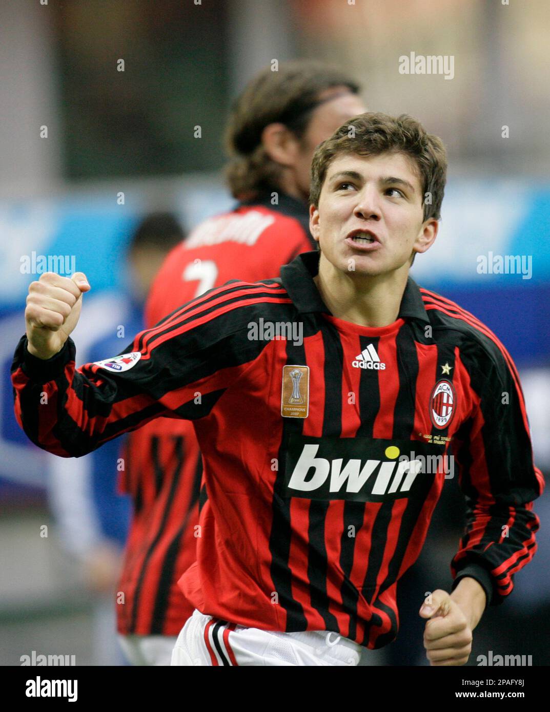 AC Milan forward Alberto Paloschi celebrates after scoring against ...