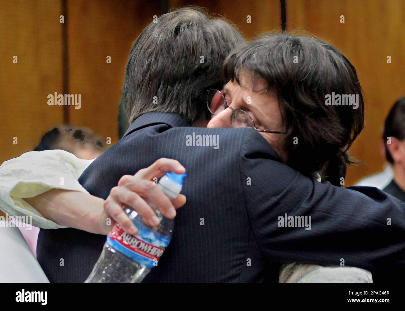 Soorya Townley hugs her son, Christopher Broughton, following her ...