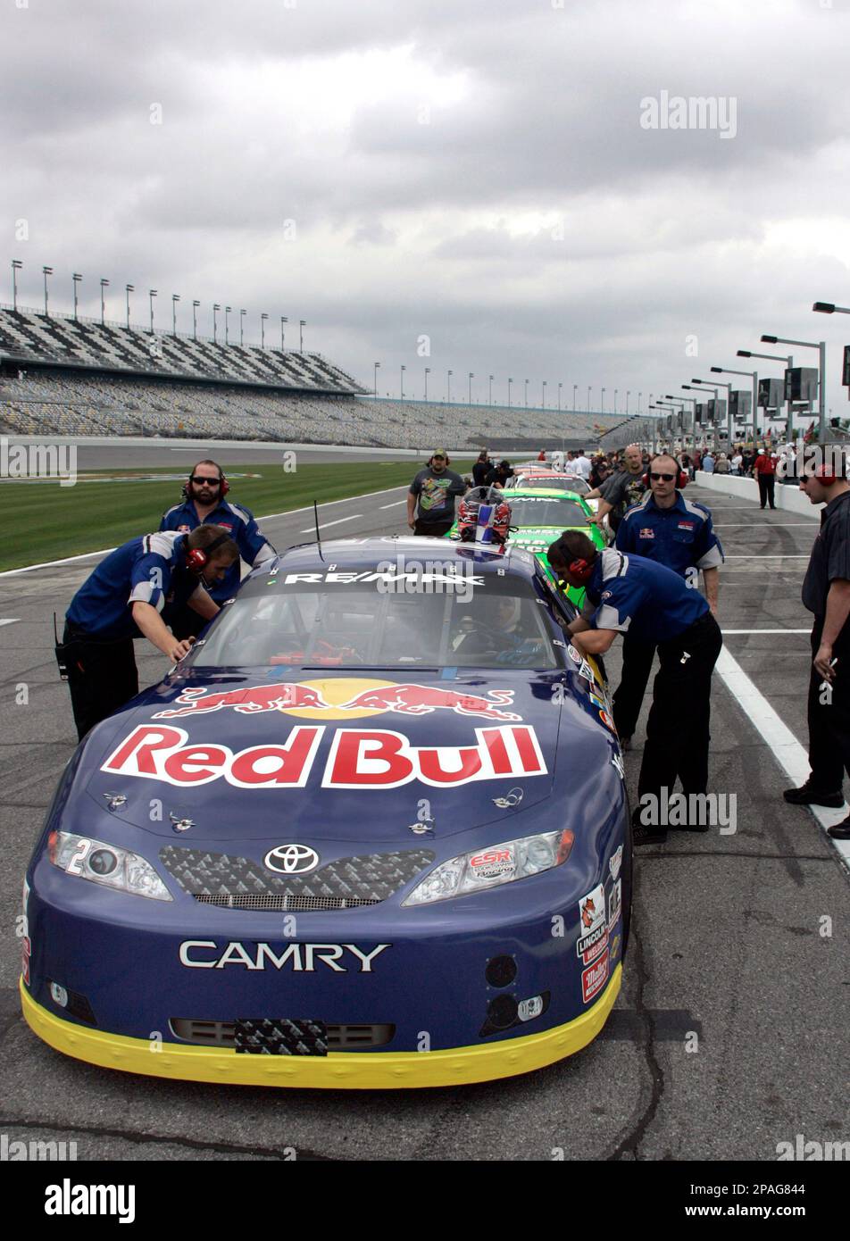Team Red Bull prepares a car during ARCA series testing in preparation ...
