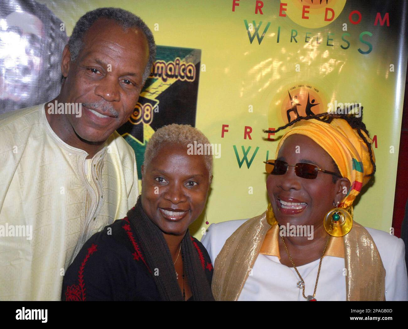 U.S. actor Danny Glover, left, African performer Angelique Kidjo ...