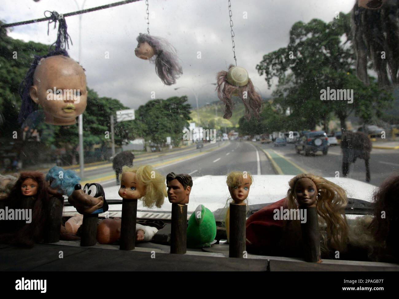 The dashboard of a Venezuelan truck driver who practices the Santeria ...