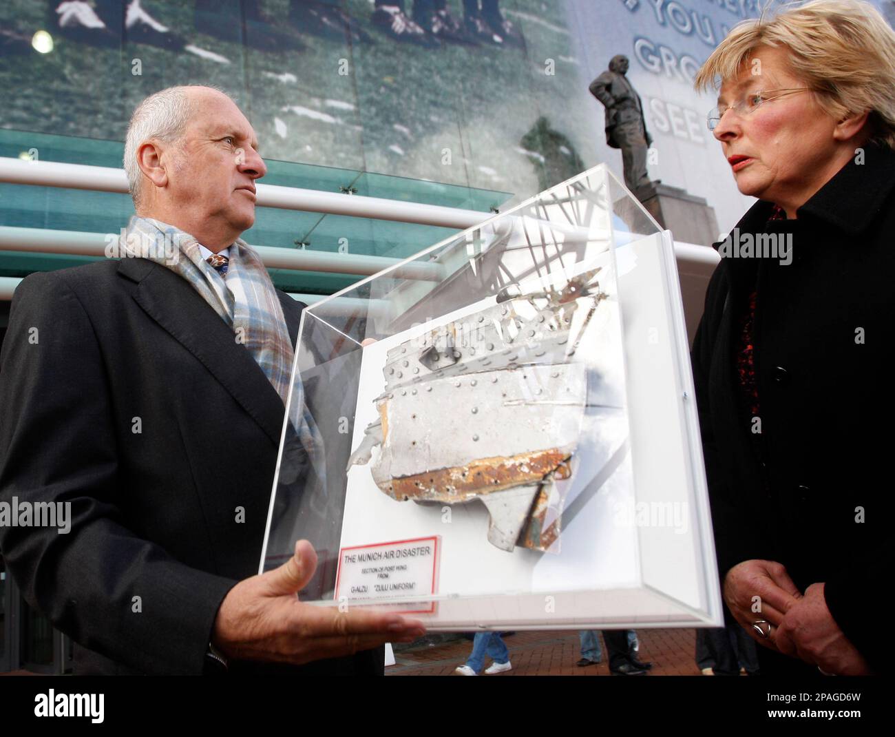 Steve Rayment, left, son of co-pilot Ken Rayment who was killed in the ...