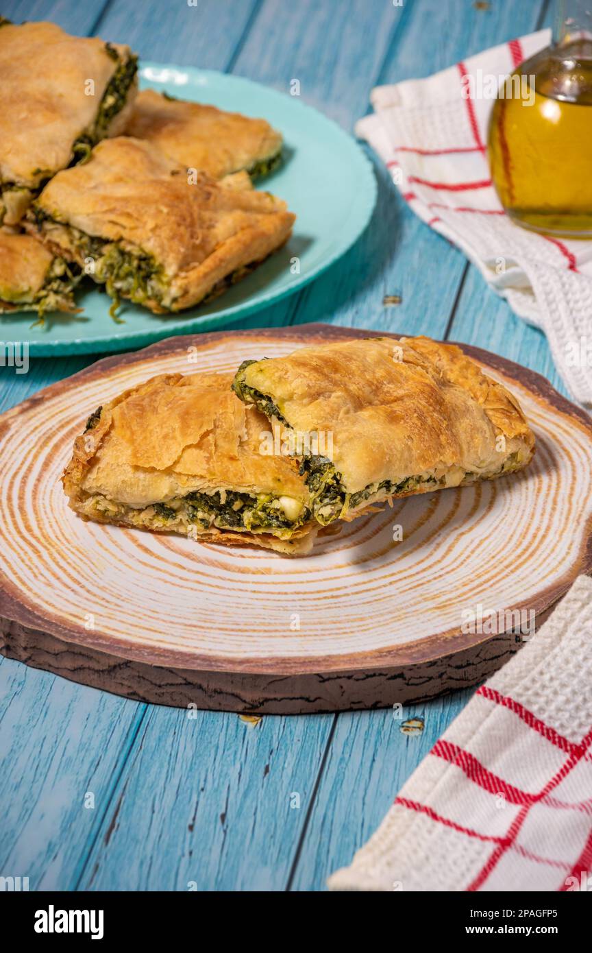 Greek Pie Spanakopita with Spinach and Cheese Stock Photo - Alamy