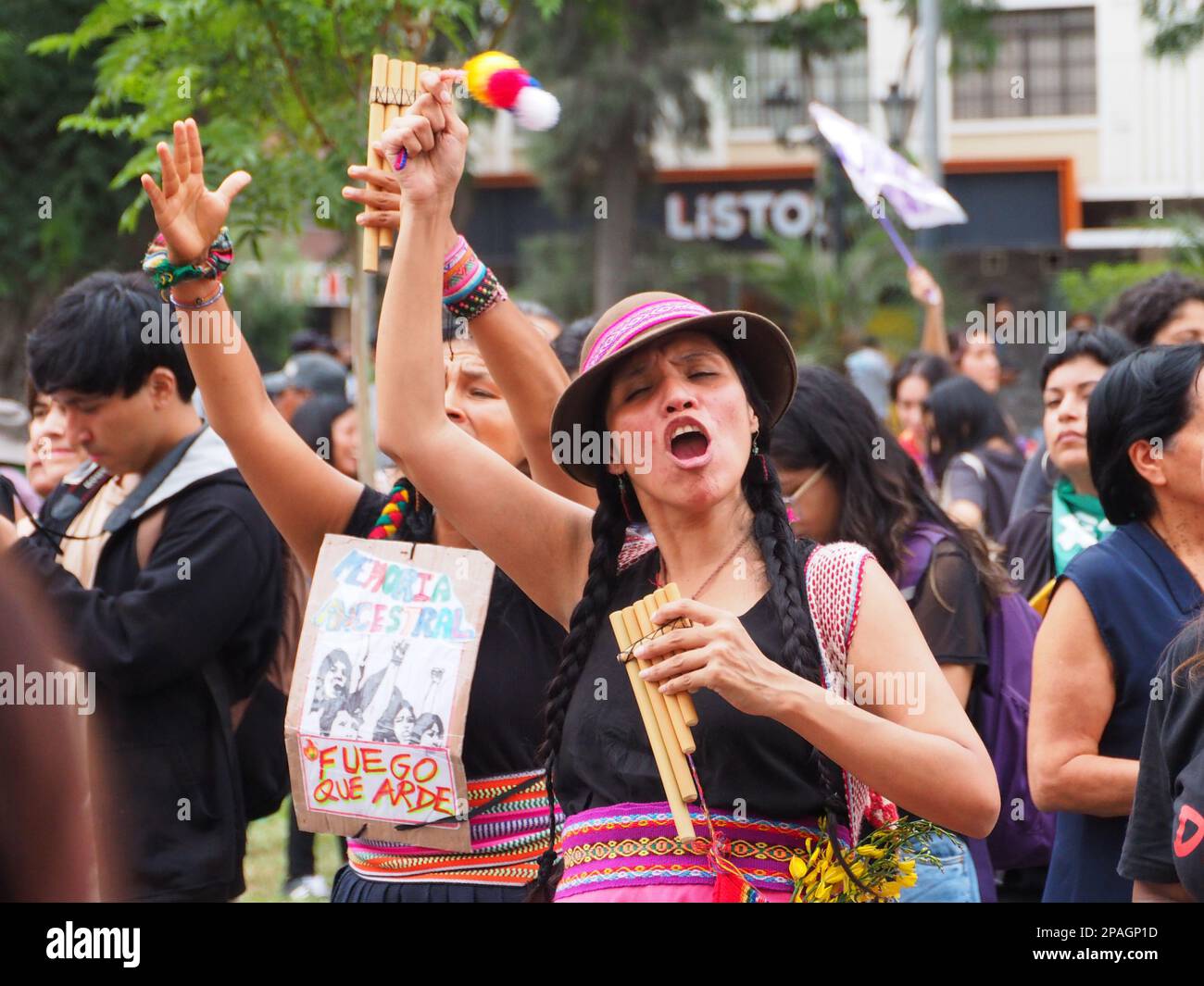 Indigenous women dancing when hundreds took to the streets to march ...