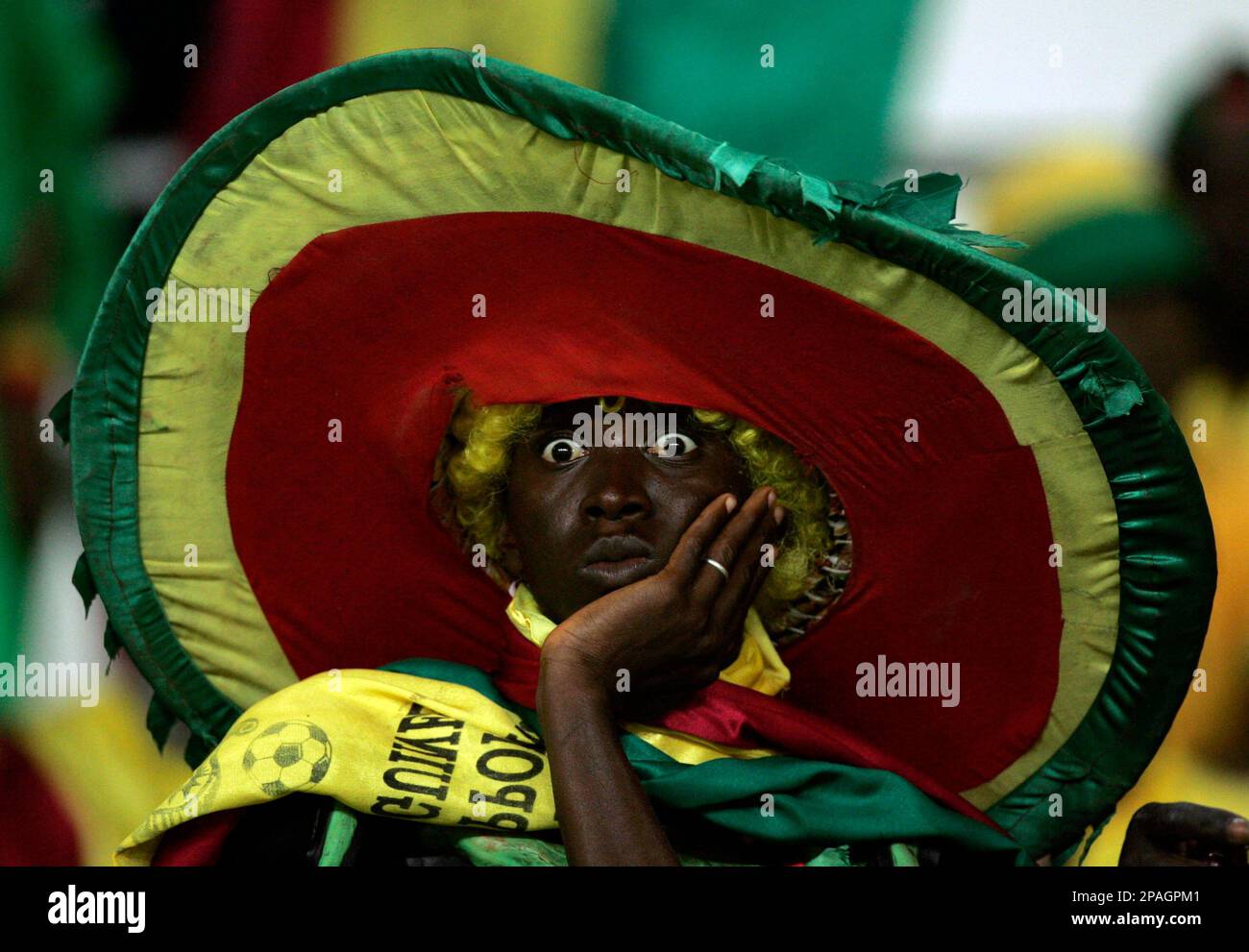 Guinea's soccer fan looks on during their Africa Cup of Nations Quarter ...