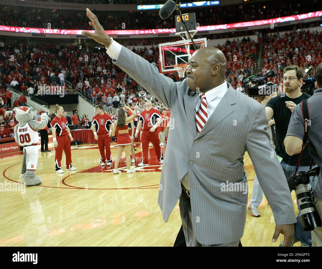 North Carolina State coach Sidney Lowe celebrates following State's 67 ...