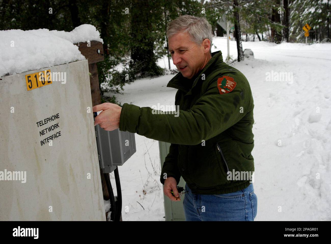 Oregon Caves National Monument Supervisor Craig Ackerman tests the lock ...