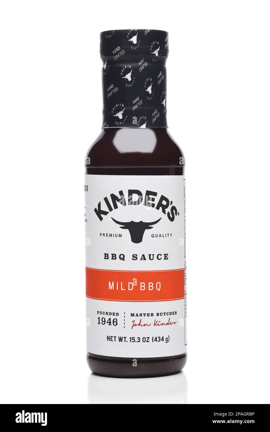 IRVINE, CALIFORNIA - 11 MAR 2023: A bottle of Kinders Mild BBQ Sauce ...