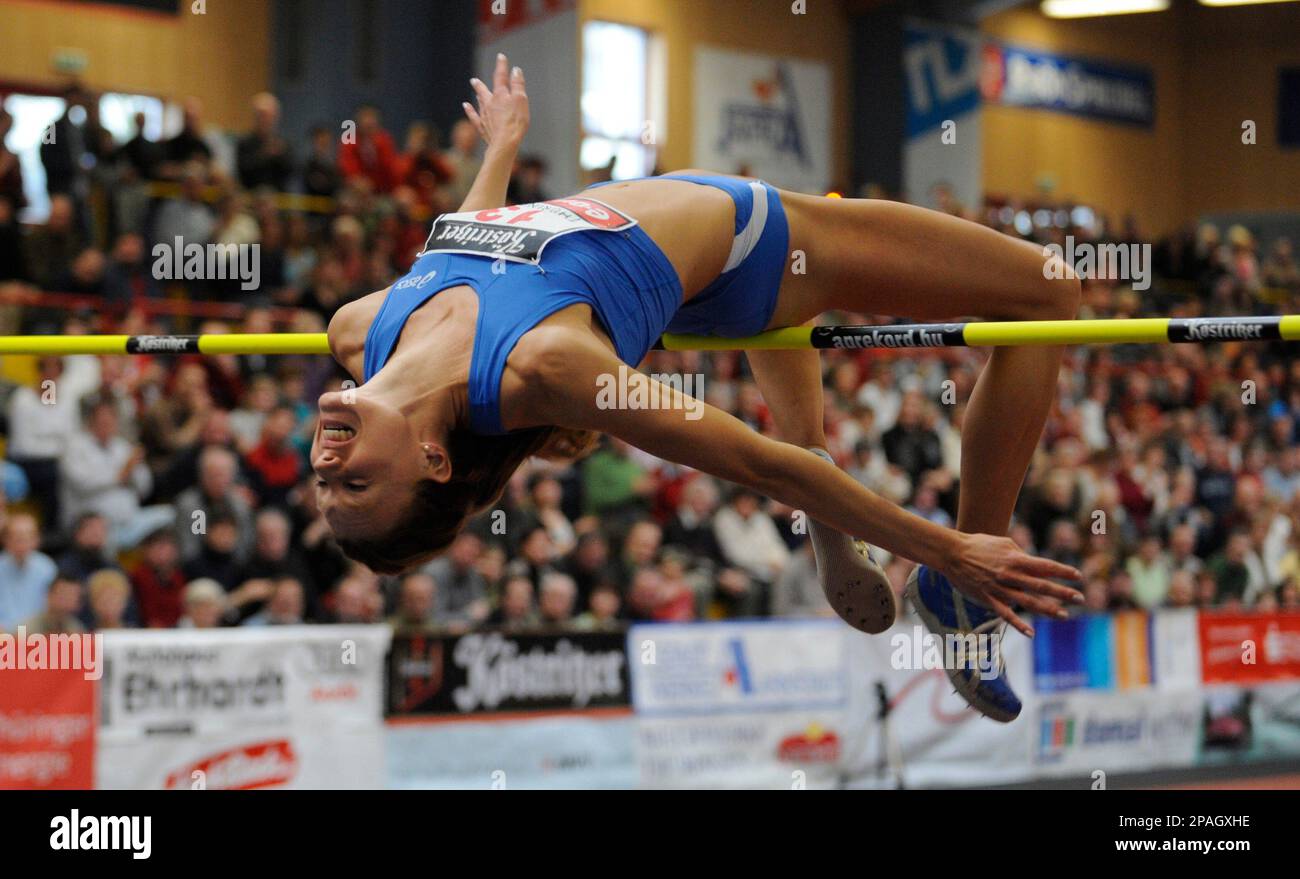Emma Green of Sweden at her jump with 1.95 meters at the high jump with ...