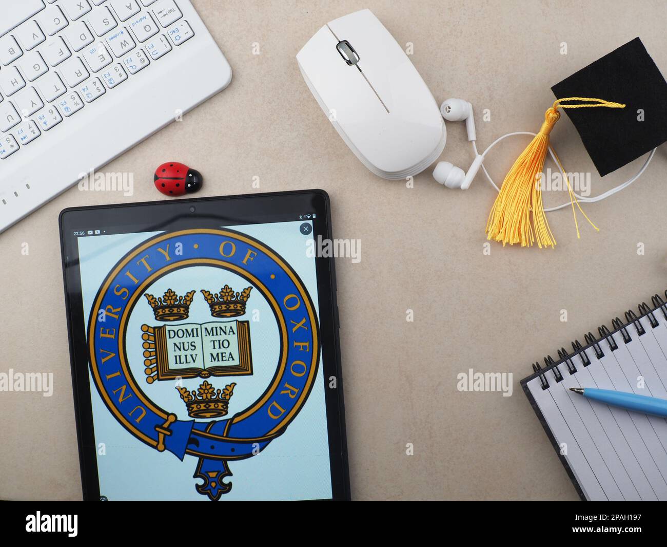 In this photo illustration, University of Oxford logo seen displayed on ...