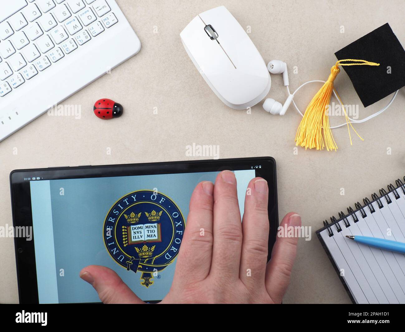 In this photo illustration, University of Oxford logo seen displayed on ...