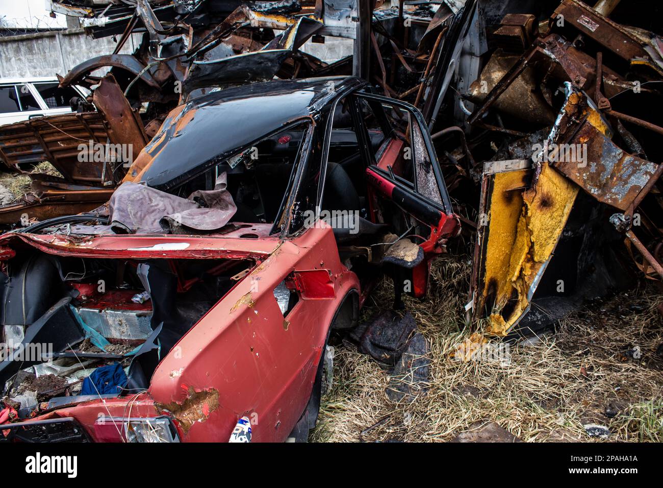 The cemetery of destroyed civilian vehicles in Irpin, the town that ...
