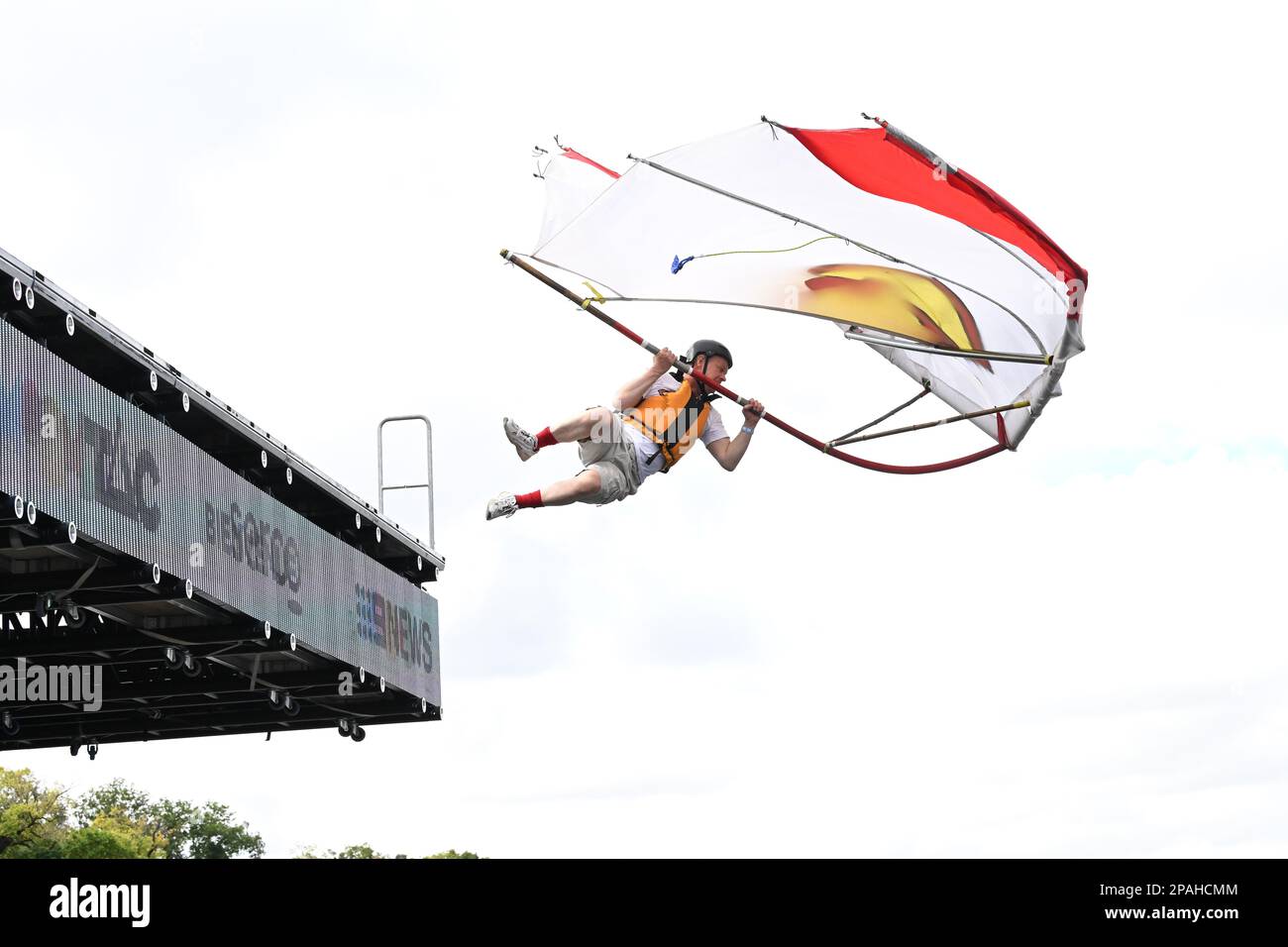 A participant is seen at the Birman Rally during the Moomba festival’s ...