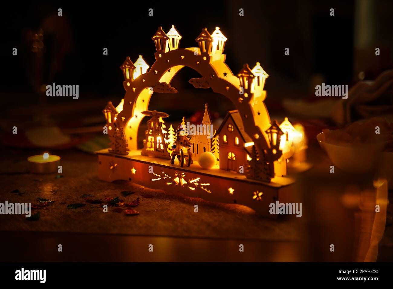 Schwibbogen (Christmas arch) as decoration. German tradition from the ...