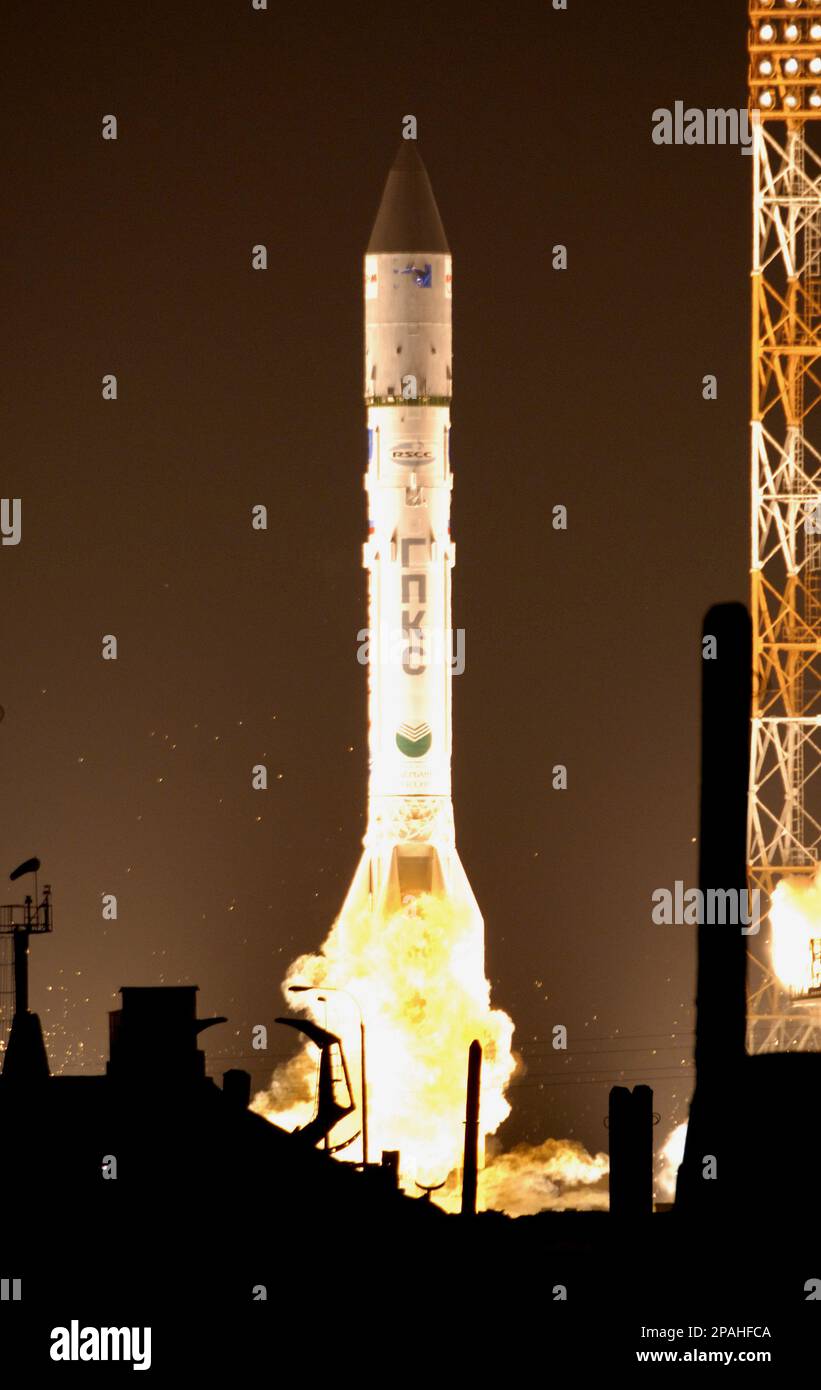 A Russian-made Proton-M rocket booster carrying Russian Express-A33 ...