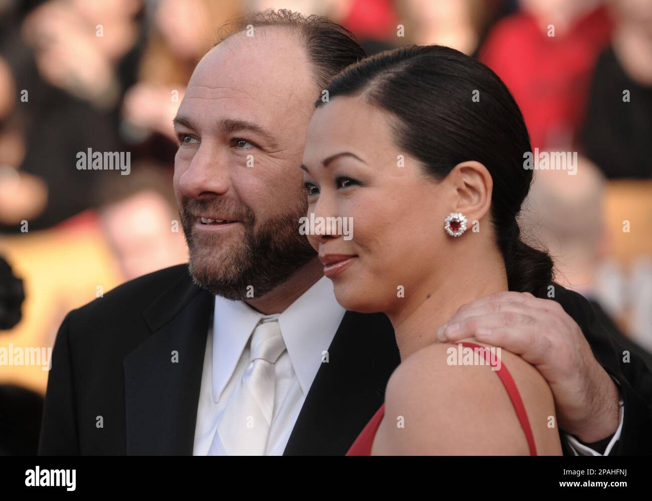 James Gandolfini and and Debra Lin arrive at the 14th Annual Screen ...