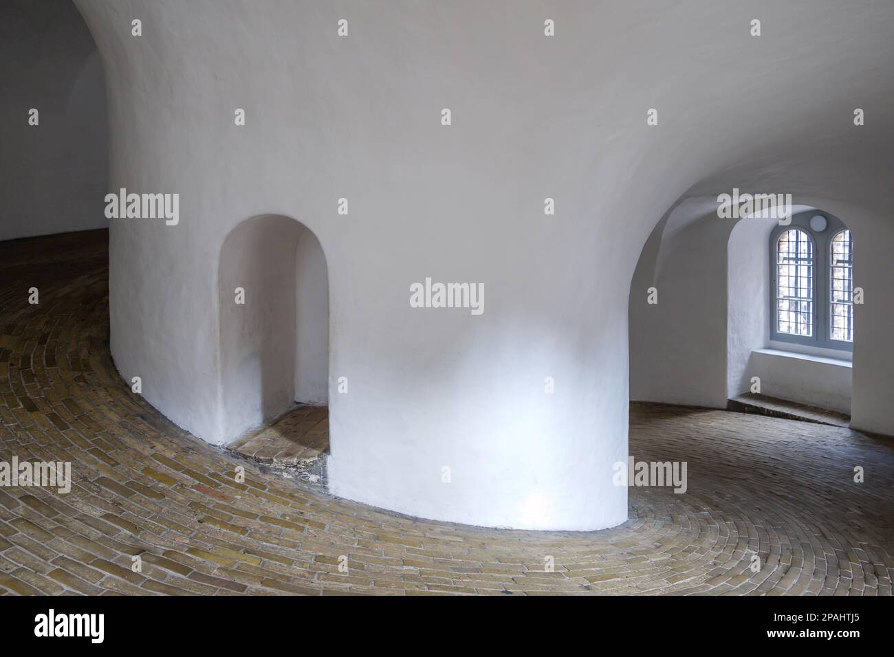 Interior view on spiral ramp at The Round Tower Stock Photo - Alamy
