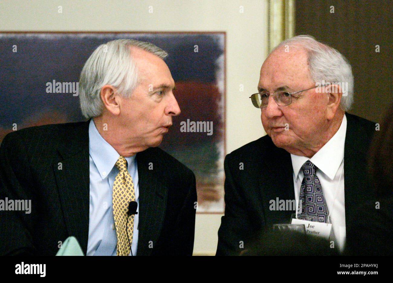 Gov. Steve Beshear, left, talks with Transportation Secretary Joe ...