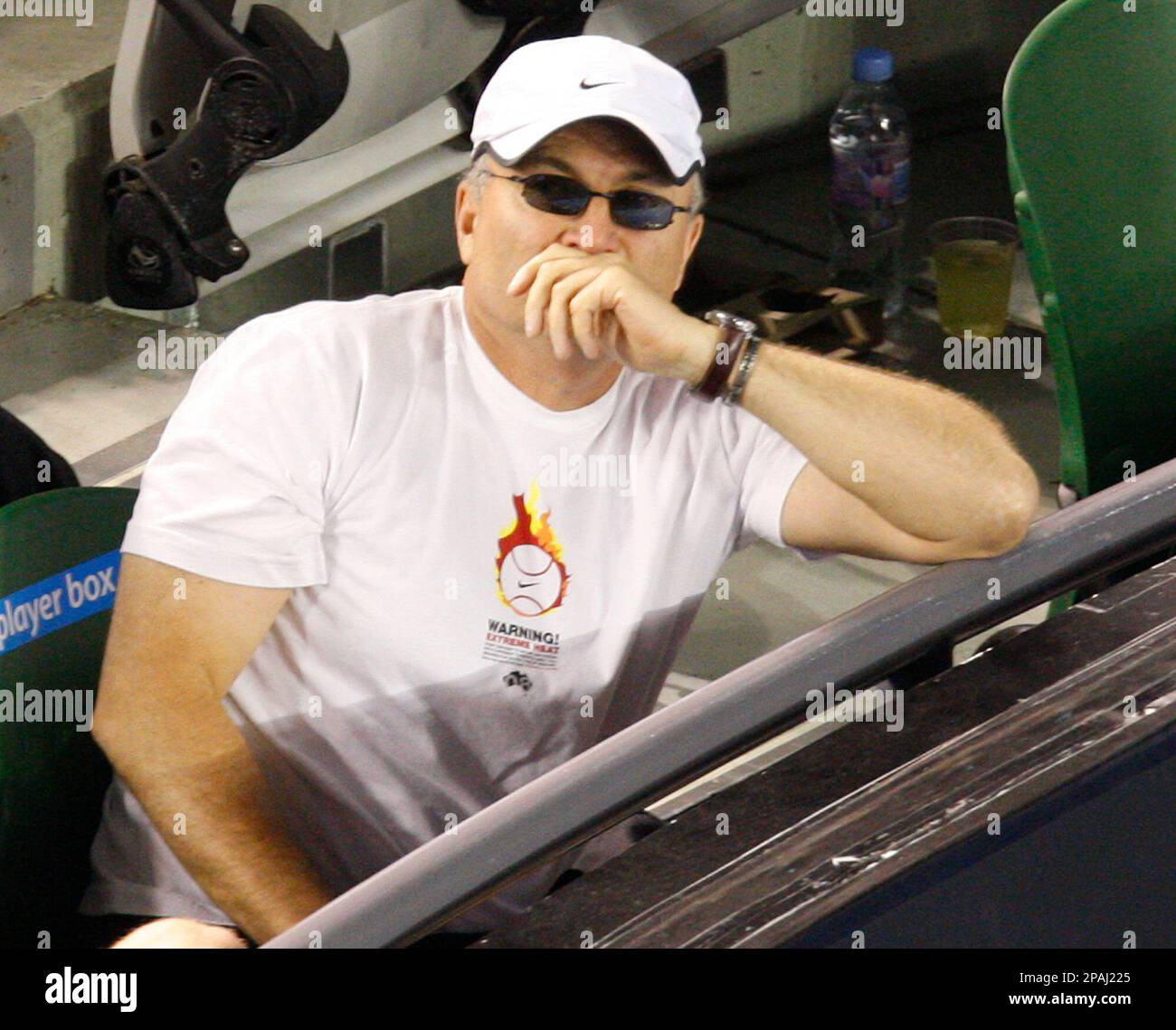 Russia's Maria Sharapova father Yuri watches as his daughter play ...