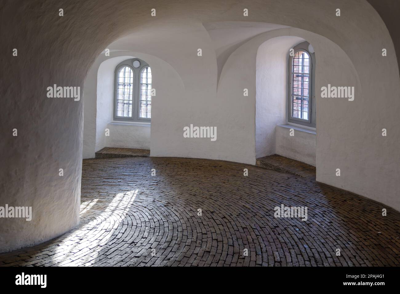 Interior view on spiral ramp at The Round Tower Stock Photo - Alamy