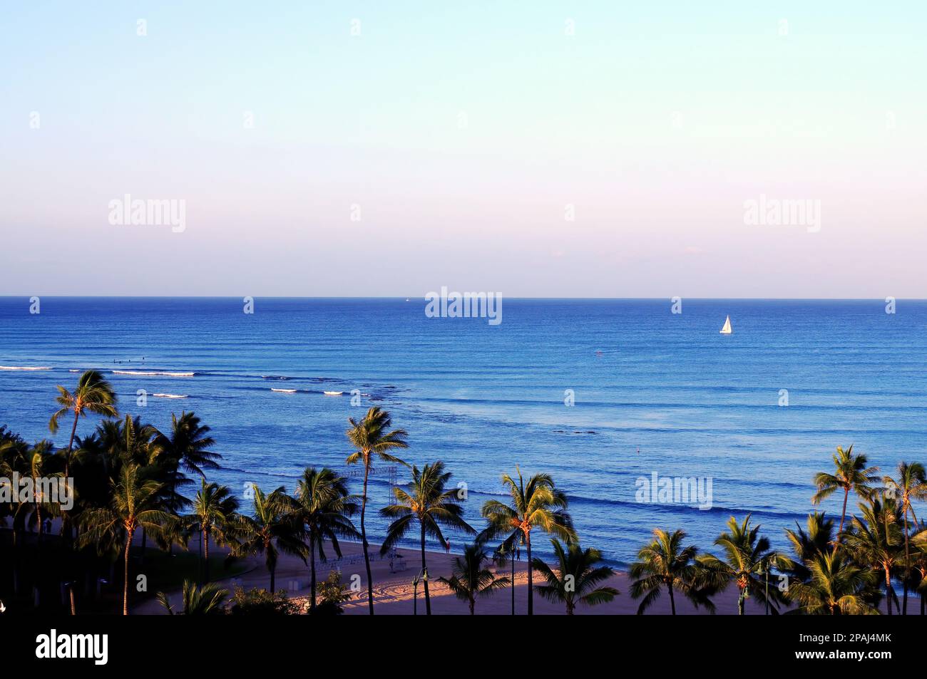 High angle of Waikiki Beach Honolulu Hawaii Stock Photo - Alamy