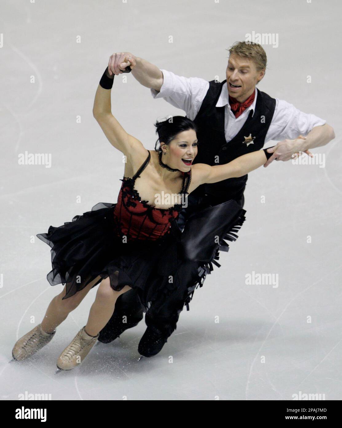 French figure skaters Isabelle Delobel and Olivier Schoenfelder perform ...