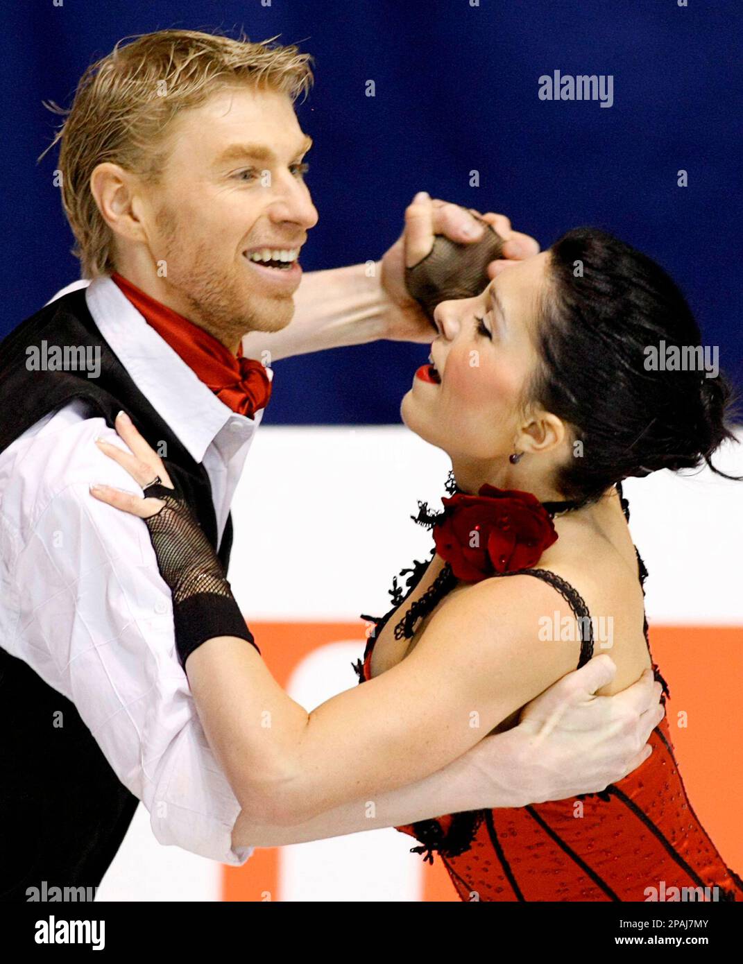 French figure skaters Isabelle Delobel and Olivier Schoenfelder perform ...