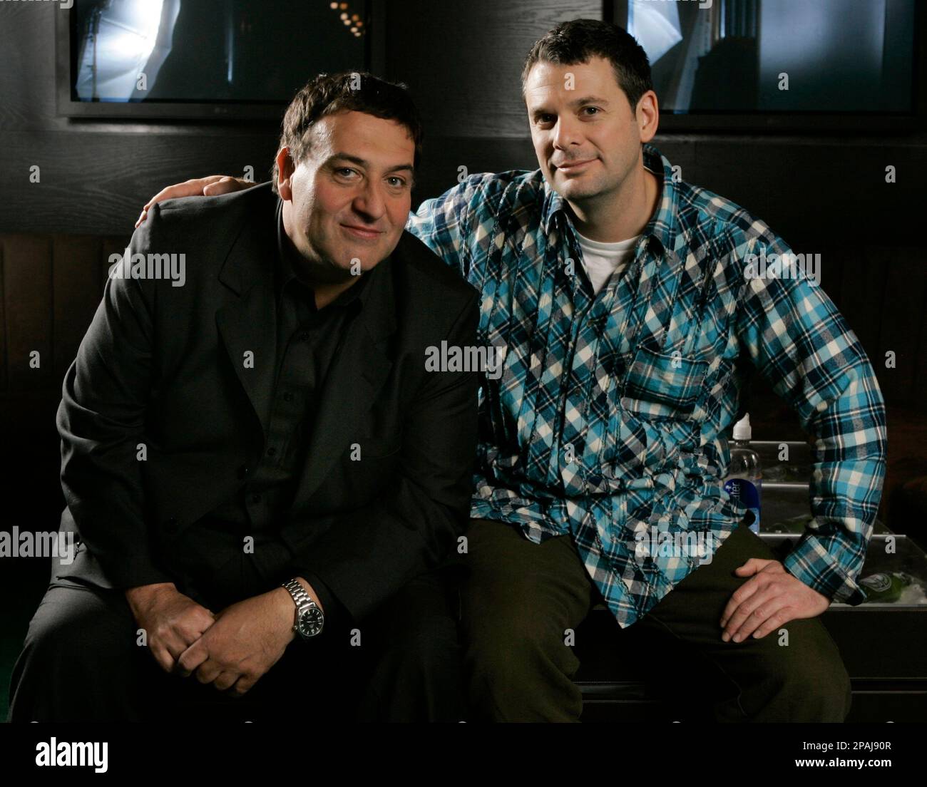 Director Noam Murro, left, and screenwriter Mark Jude Poirier pose for ...