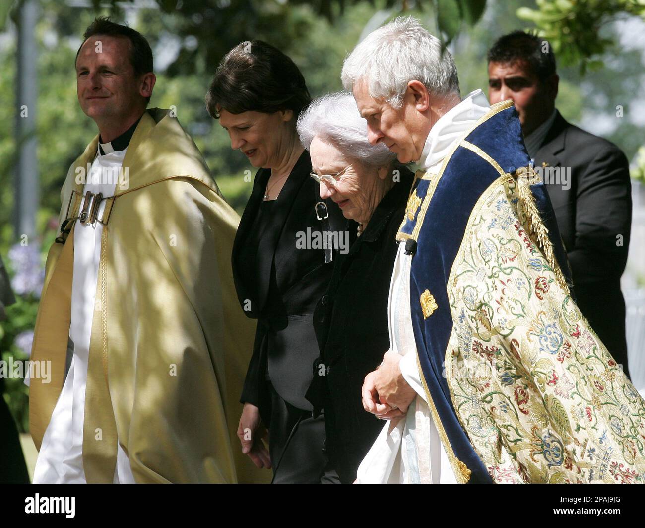 The Very Reverend Ross Bay, left, Prime Minister Helen Clark, Lady June ...