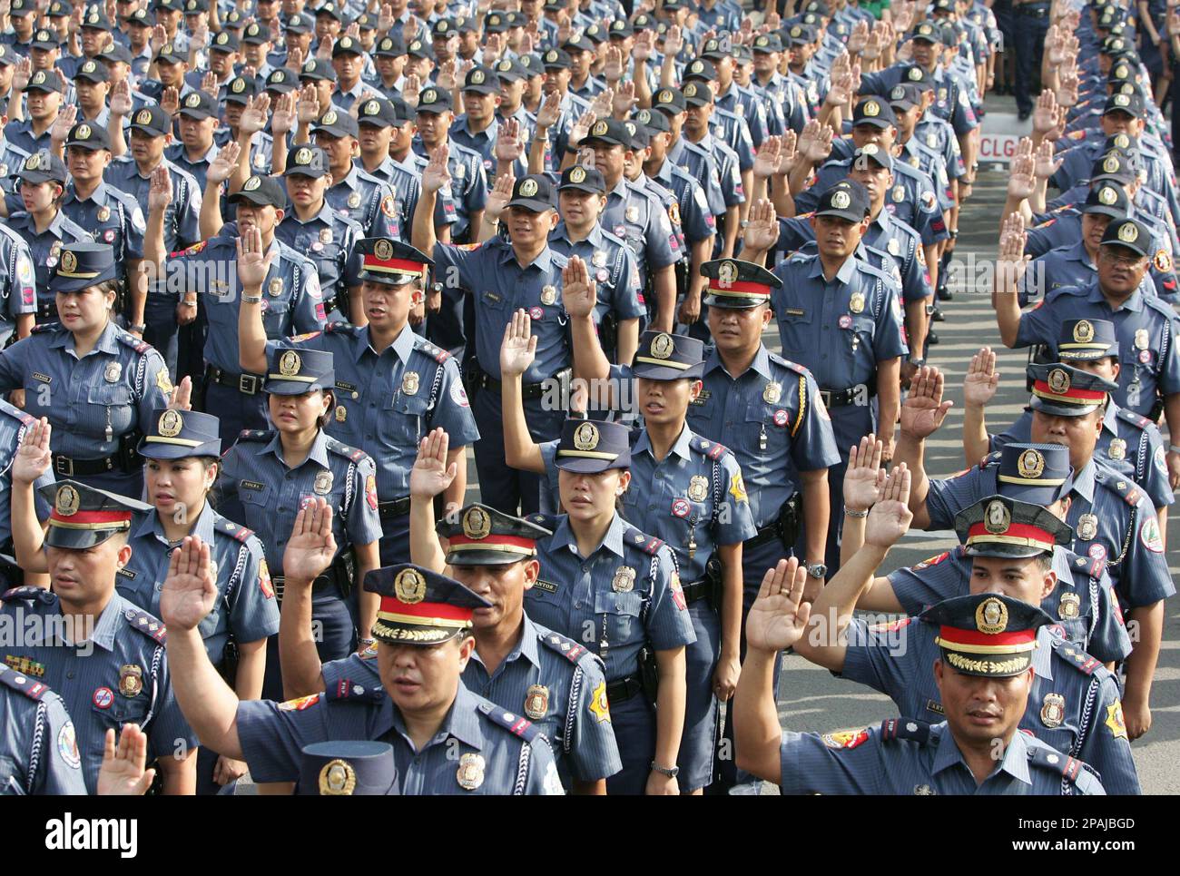 Newly promoted Philippine National Police officers take their oaths ...