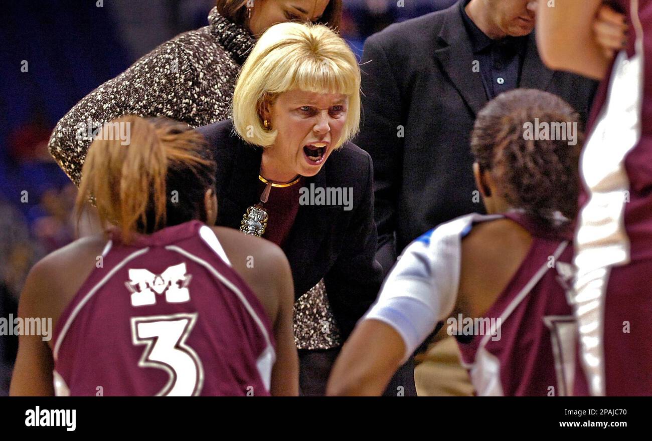 Mississippi State's head coach Sharon Fanning, center, has an energetic ...