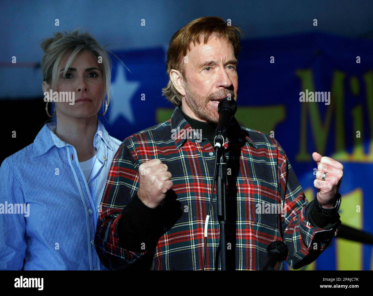 Actor Chuck Norris, and his wife, Gina, introduce Republican ...