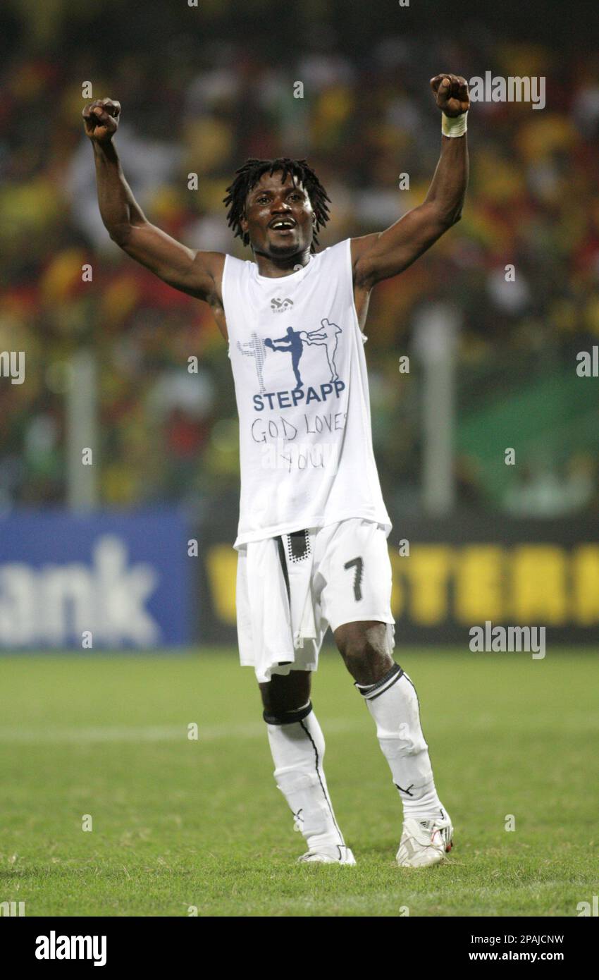 Ghana's Laryea Kingston celebrates after his team defeated Guinea ...