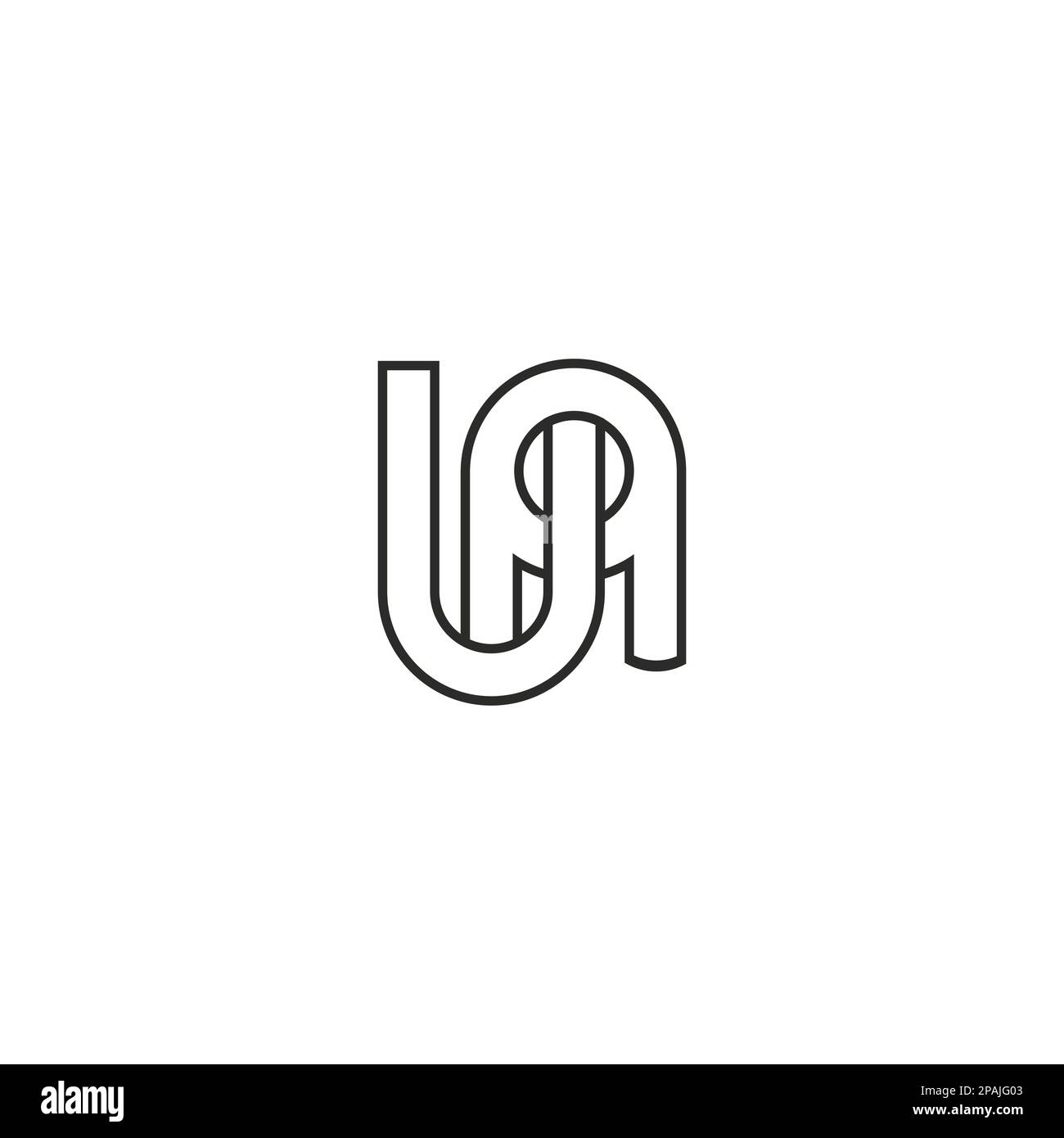 Alphabet letters Initials Monogram logo UA, AU, U and A Stock Vector ...