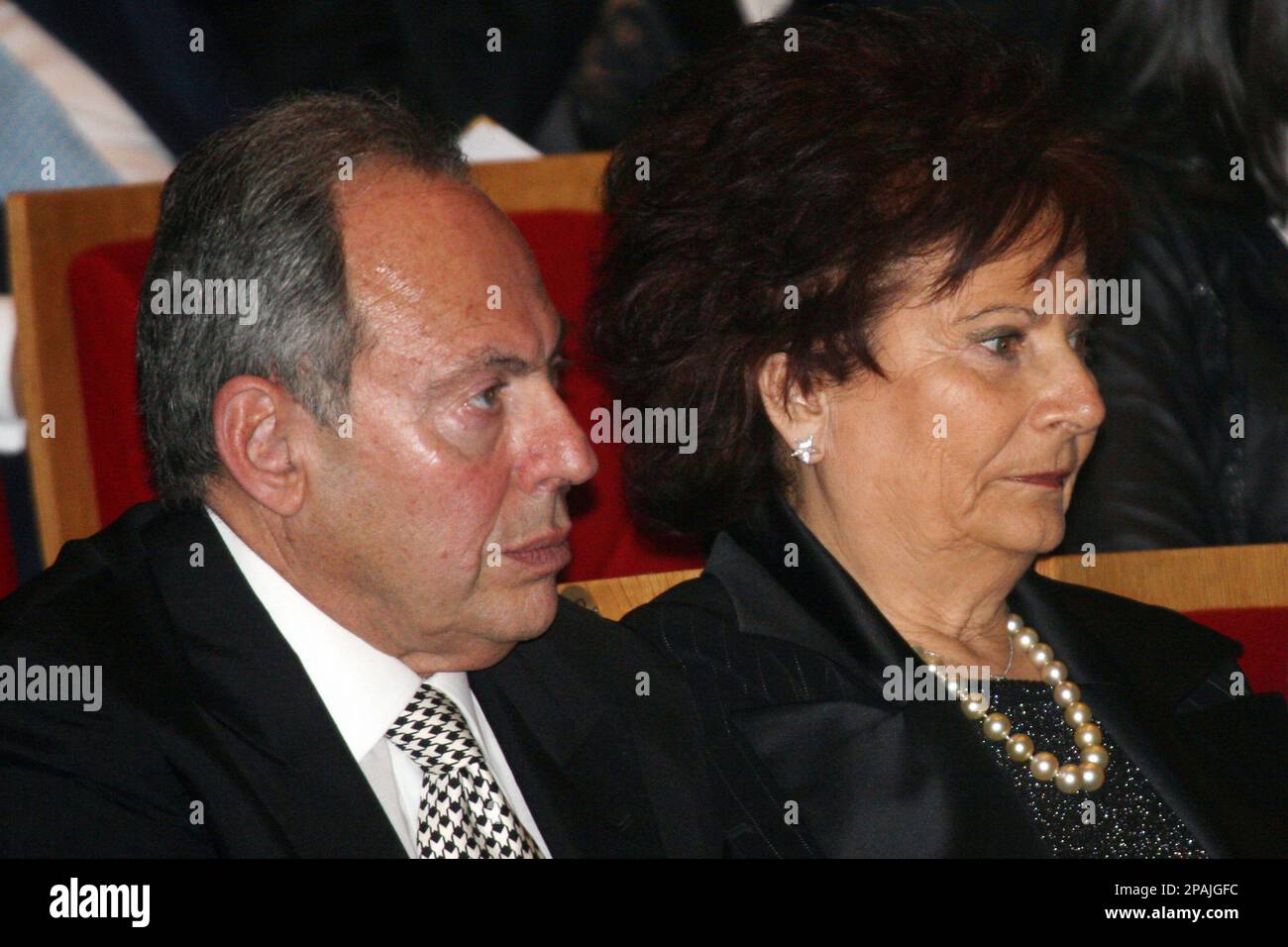Lebanese former president Emil Lahoud and his wife in Damascus on ...
