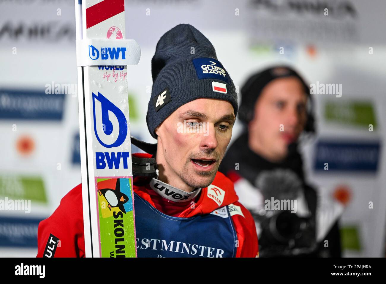 Planica, Slovenia. 25th Feb, 2023. Piotr Zyla of Poland celebrates ...