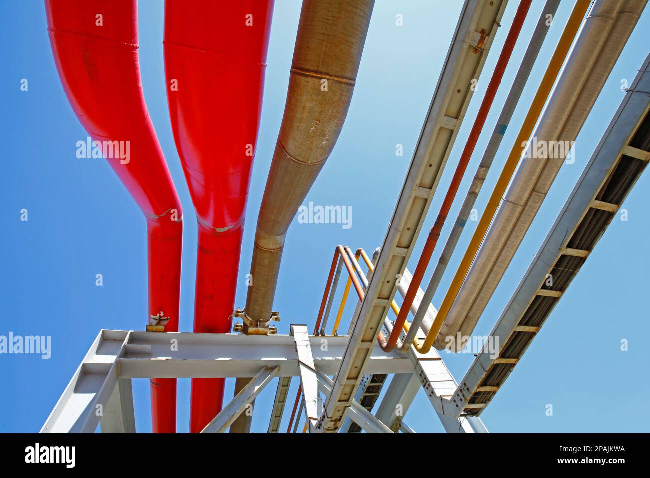 Oil pipes and valves Stock Photo - Alamy