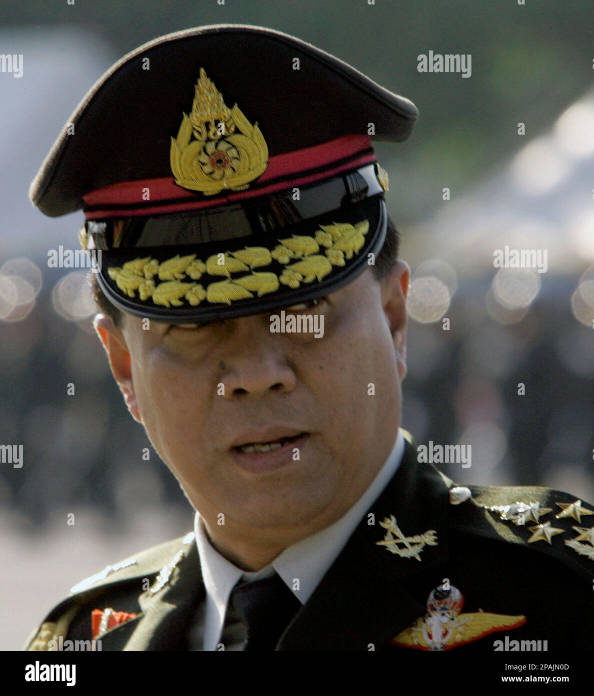Commander-in-Chief of the Royal Thai Army Gen. Anupong Paochinda looks ...
