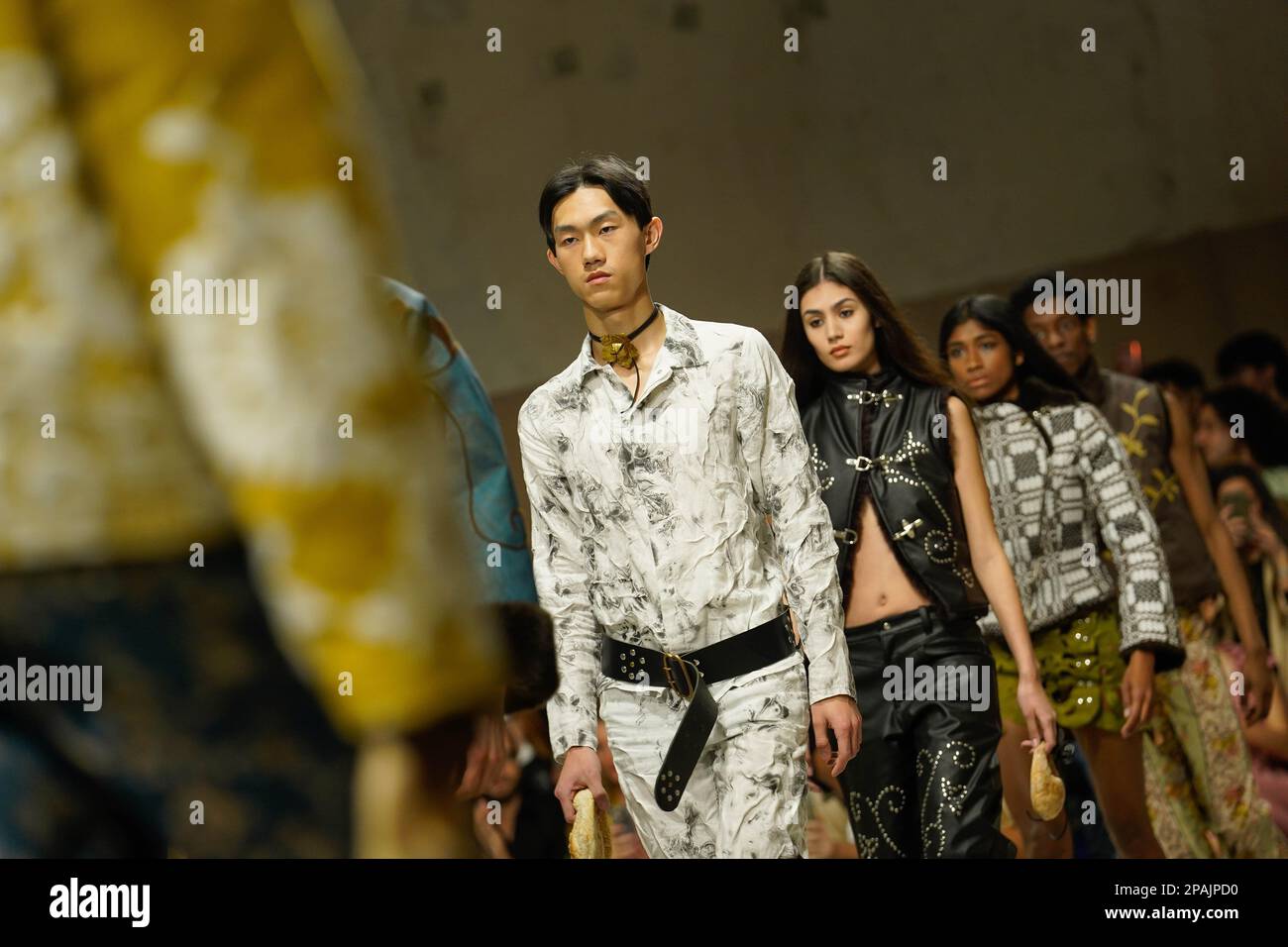 Lisbon, Portugal. 11th Mar, 2023. Models walk the runway during Behen ...