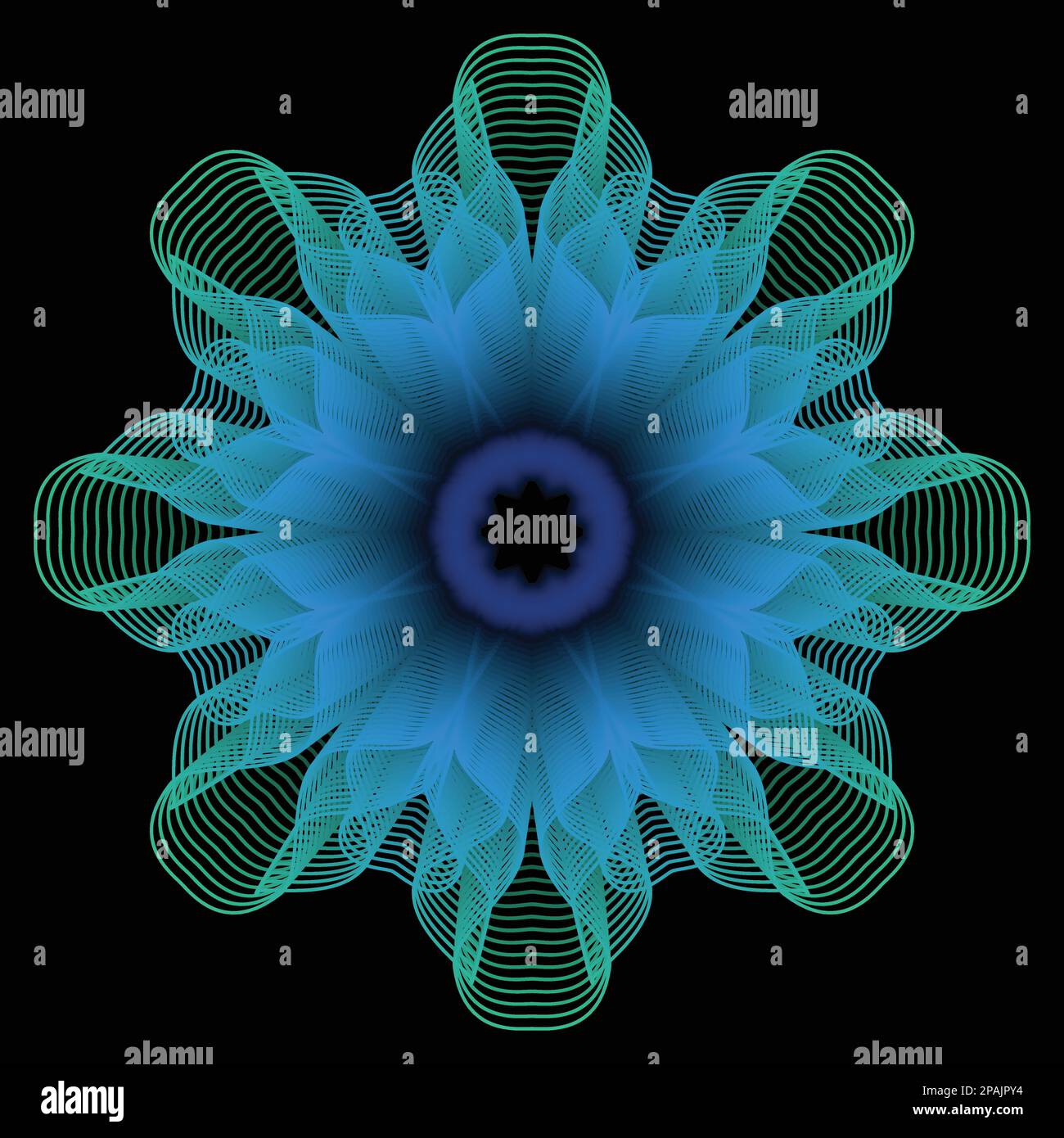 3D geometric gradient flower, decoration element. Digital colored ...