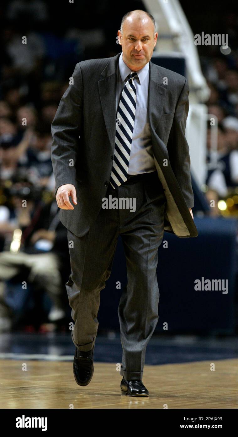 Penn State coach Ed DeChellis walks off the court after visiting ...