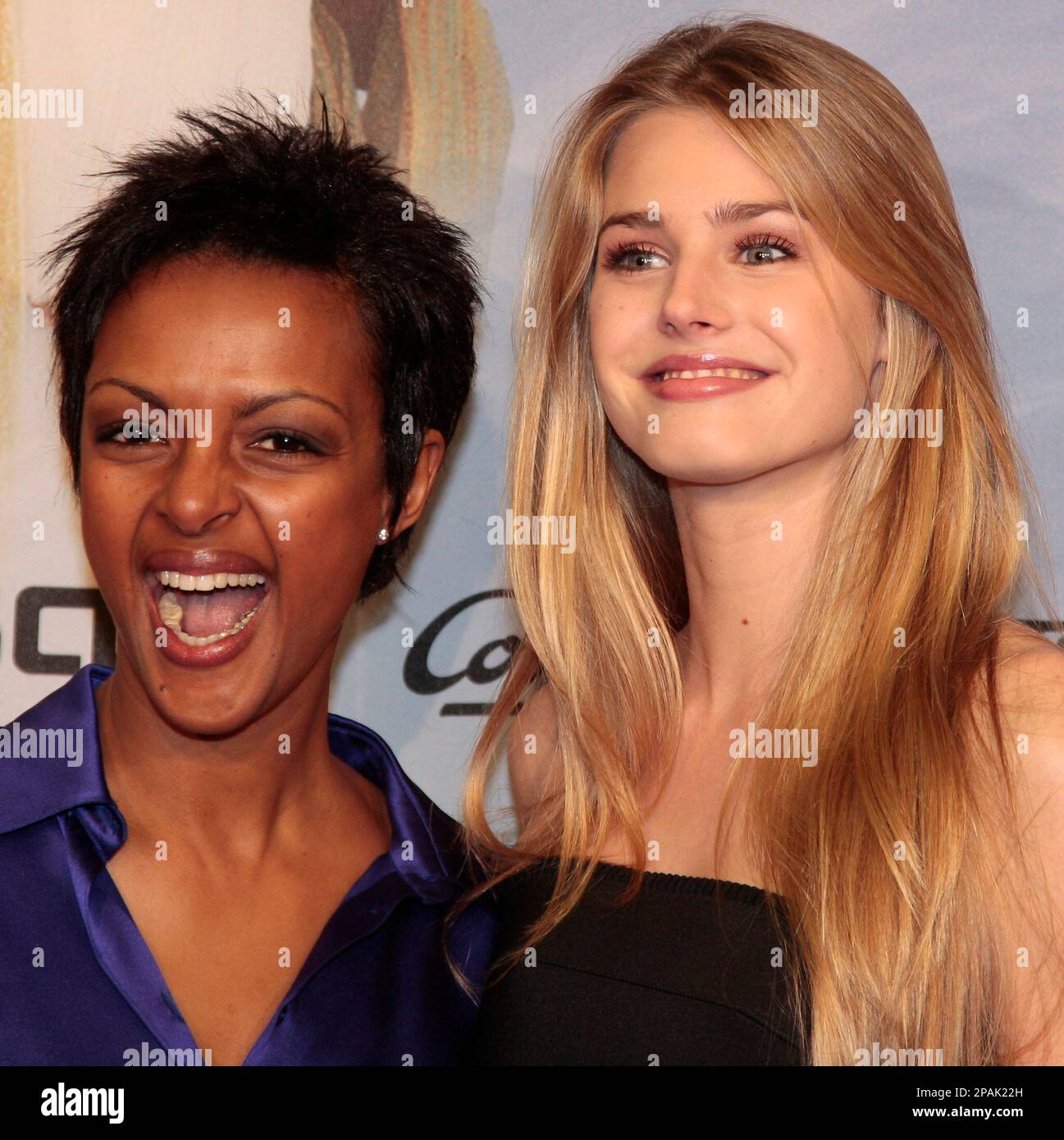 French actress Vanessa Hessler, right, and her German voice, Dennenesch ...