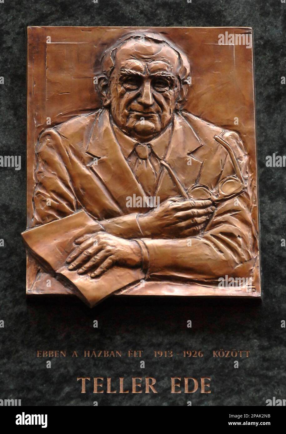 A sculpted relief plaque of Hungarian-born world-renowned American ...