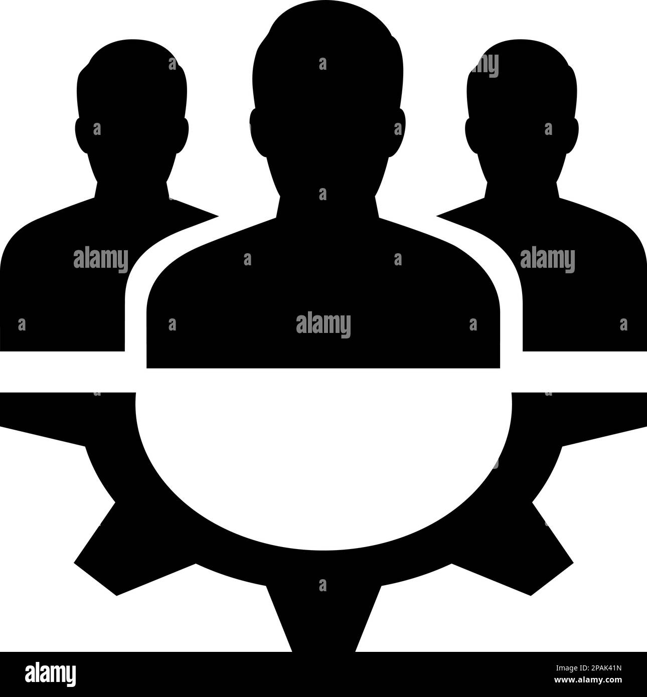 People group and gear icon as a concept of social support and ...