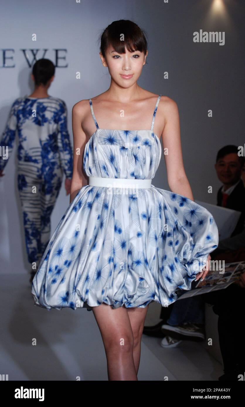 Taiwanese models display Loewe's spring fashion line in Taipei, Taiwan ...