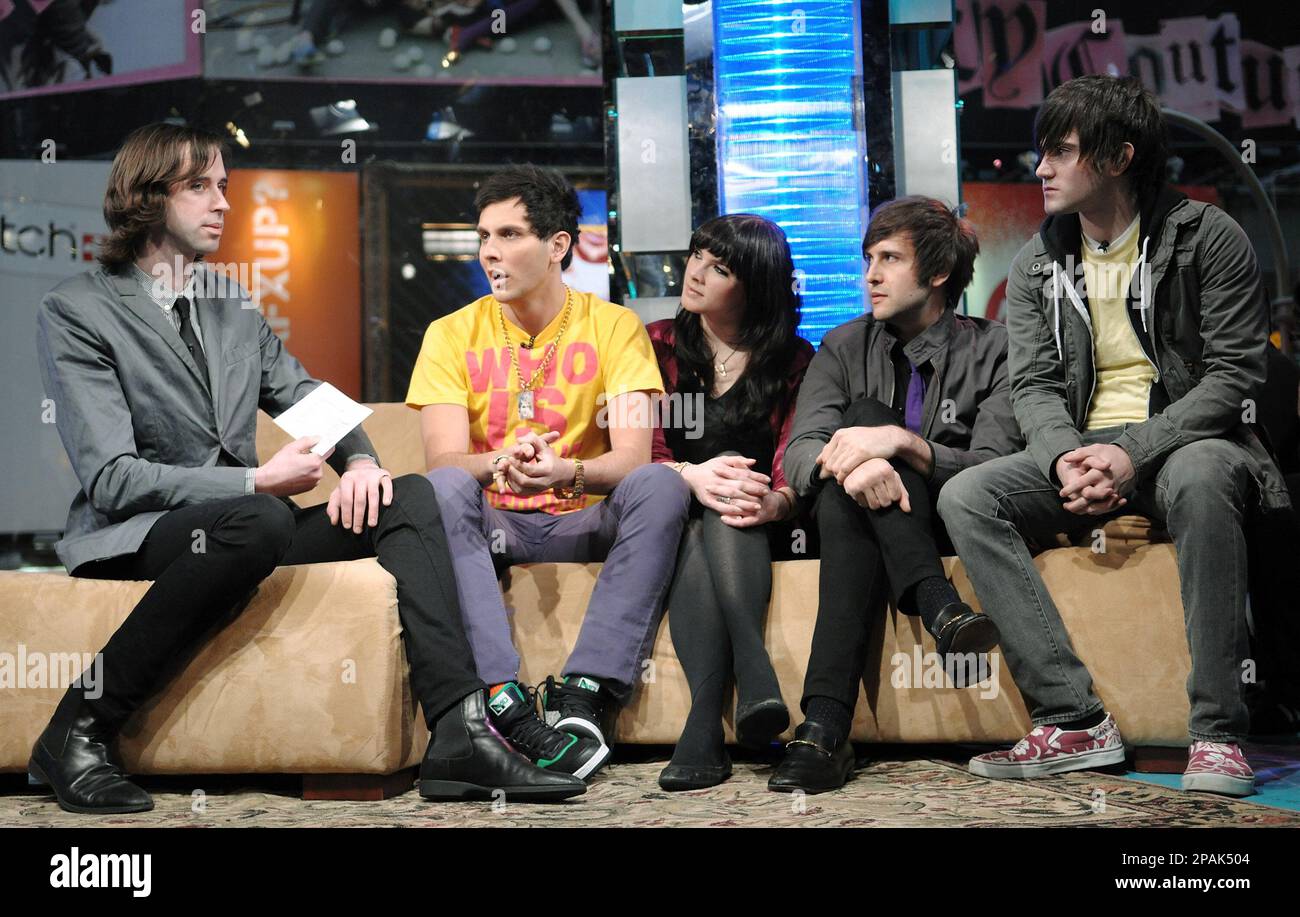 Rock group Cobra Starship, from left, Ryland Blackinton, Gabe Saporta ...