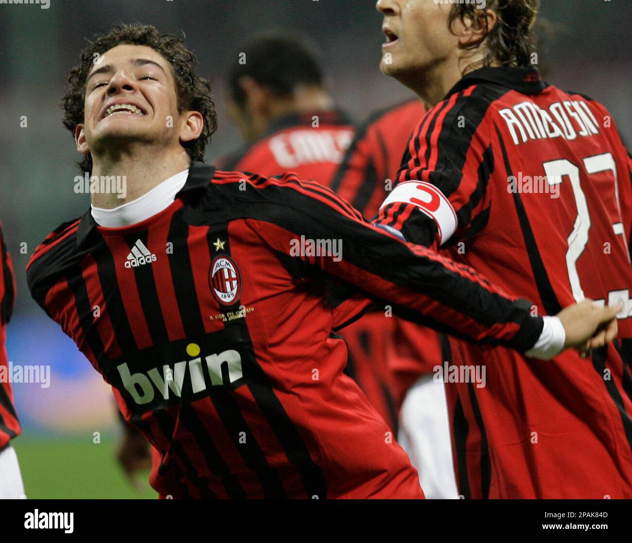 AC Milan's Brazilian forward Pato celebrates after scoring during an ...