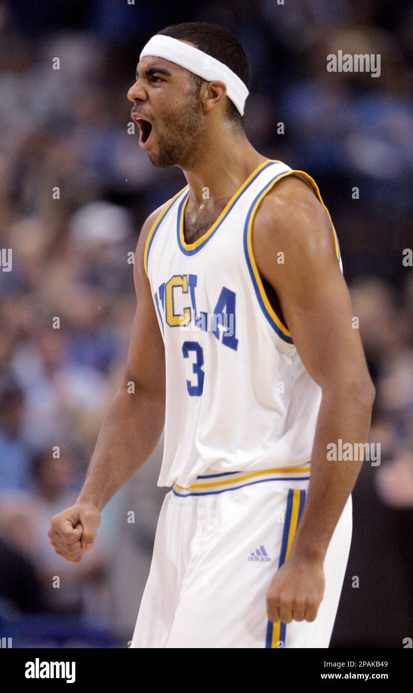 UCLA forward Josh Shipp celebrates making a three-point basket against ...